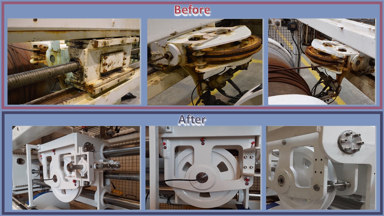 Refurbishment job on a side scan winch