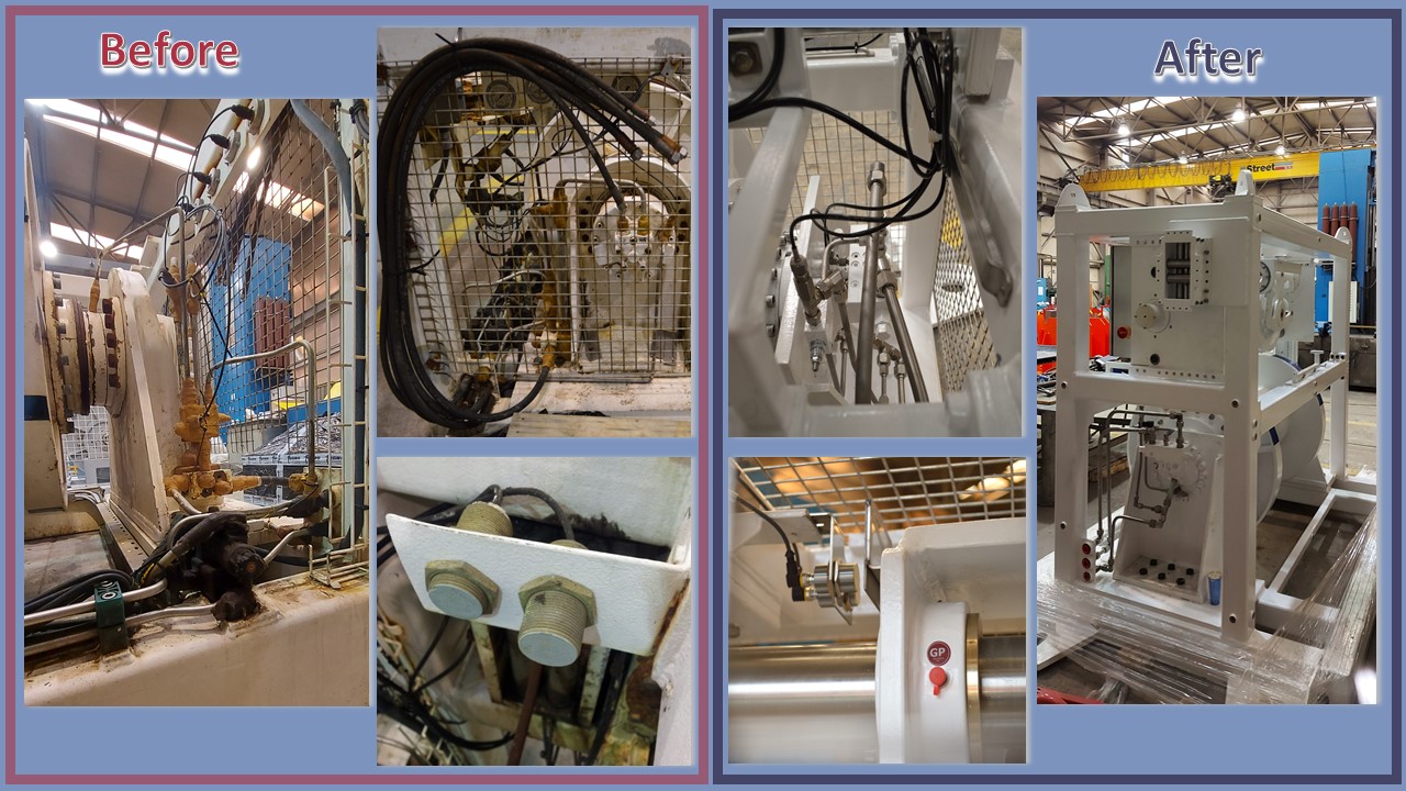 Refurbishment job on a side scan winch